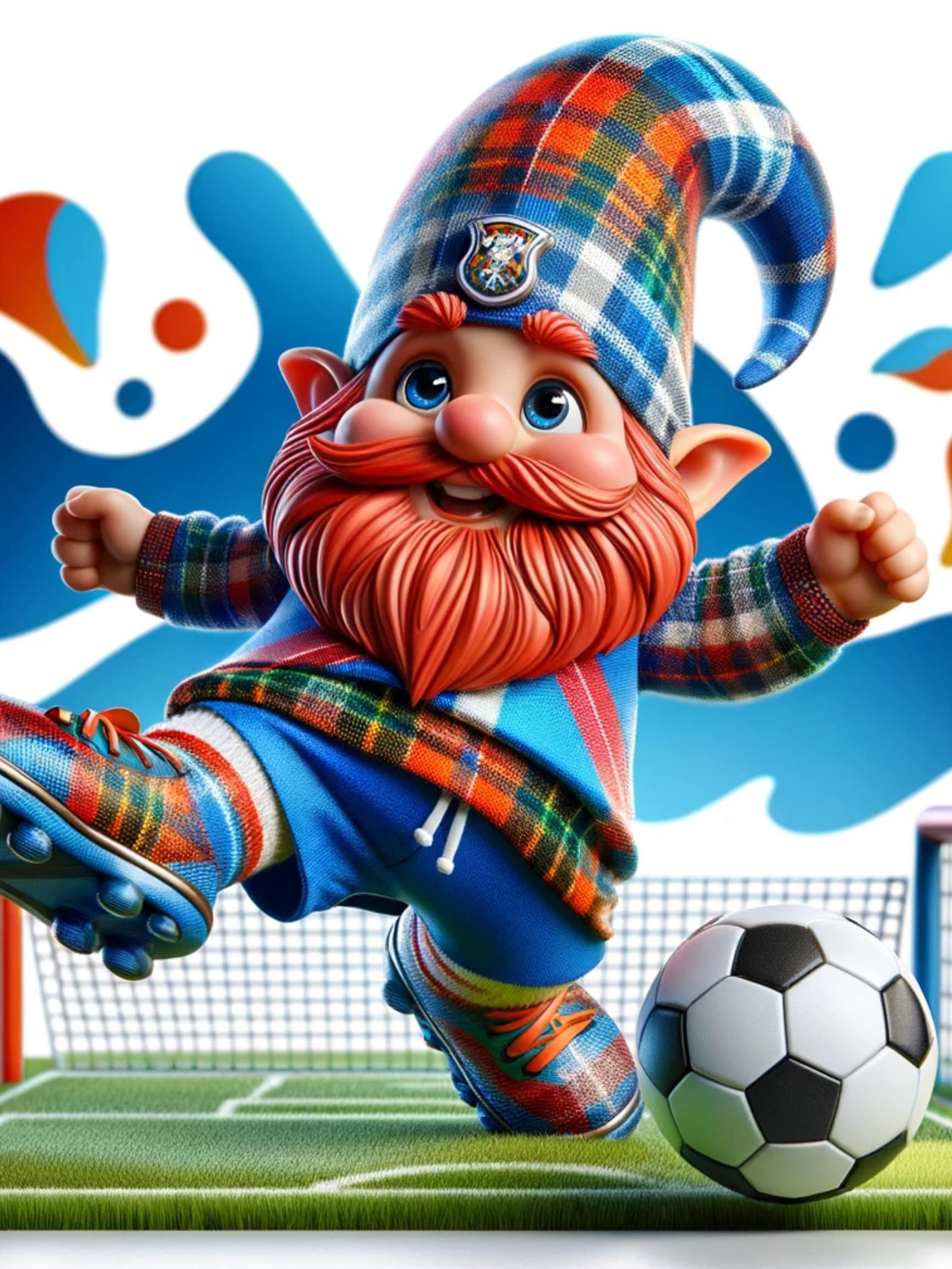 Printable Scottish Soccer Gnome Poster | Tartan Football Gnome Digital ...
