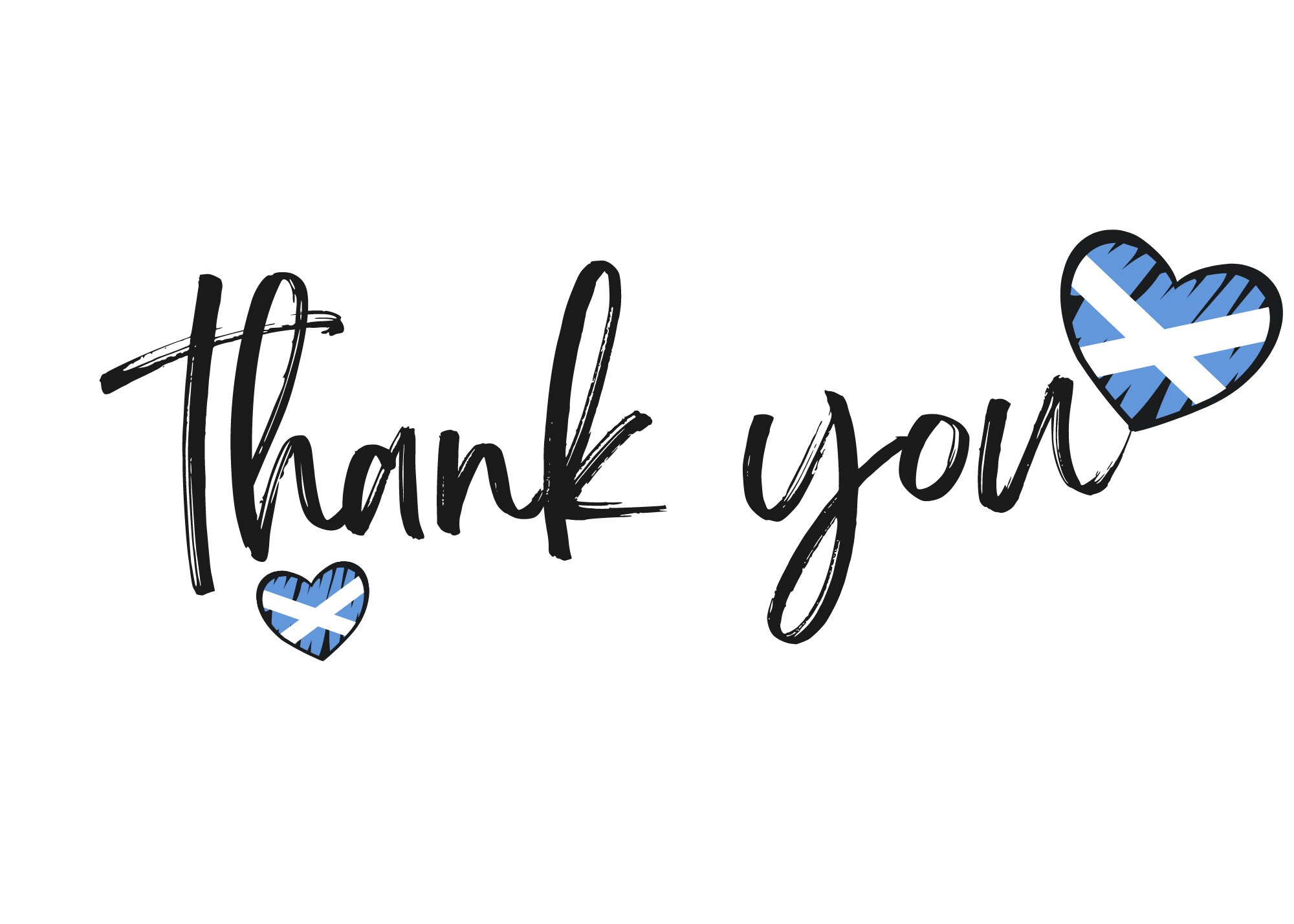 Minimalist Thank You Card: Scottish Flag Heart | Instant Download ...