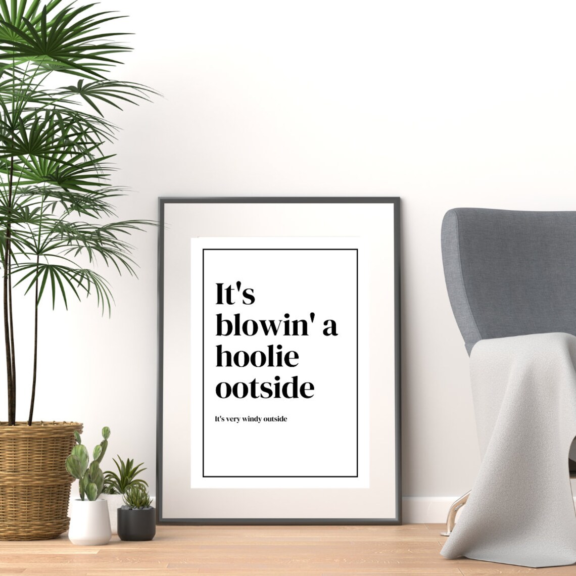 Scottish Slang Posters | It's Blowin' a Hoolie Ootside | Scottish Gift ...