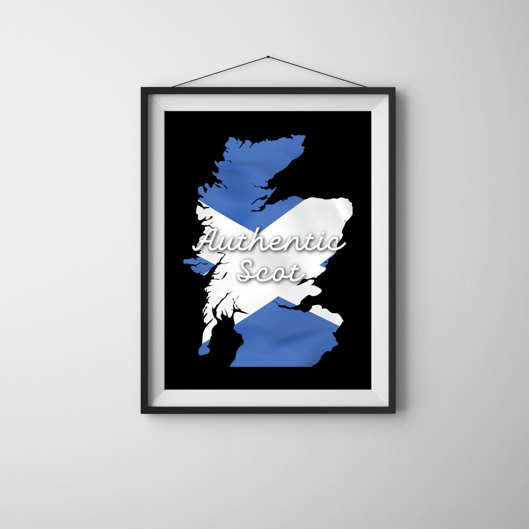 Authentic Scot Scottish Flag Map Wall Art Poster | Pride in Every ...