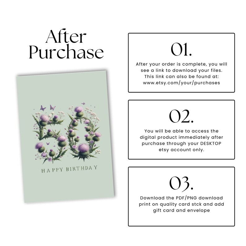 Unique 50th Birthday Card | Scottish Thistle Design | Milestone ...