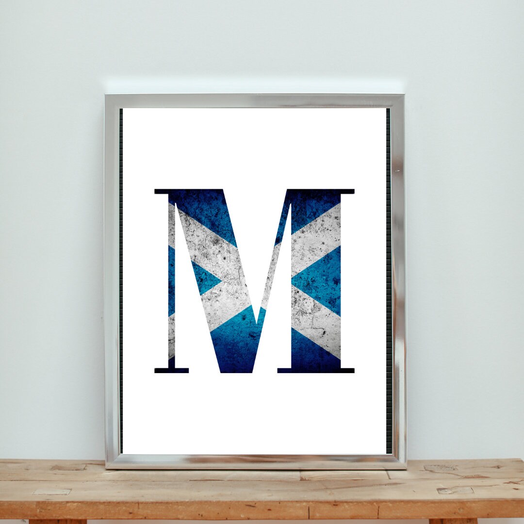 Antique Scottish Flag Design Letter Posters: | Scottish Gift | Floral ...