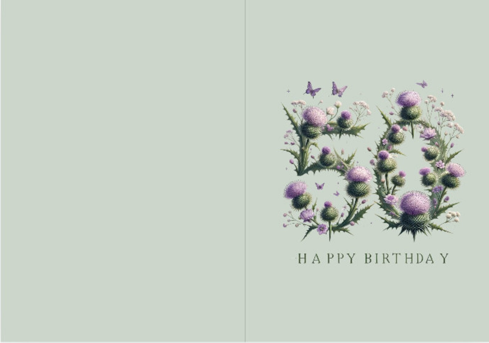 Unique 50th Birthday Card | Scottish Thistle Design | Milestone ...
