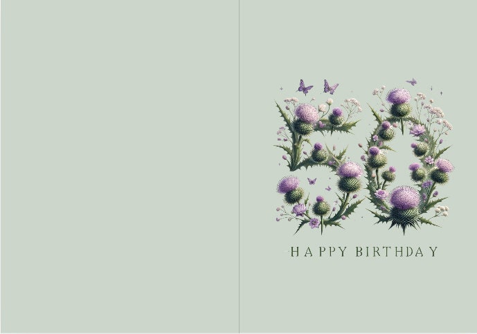 Unique 50th Birthday Card | Scottish Thistle Design | Milestone ...