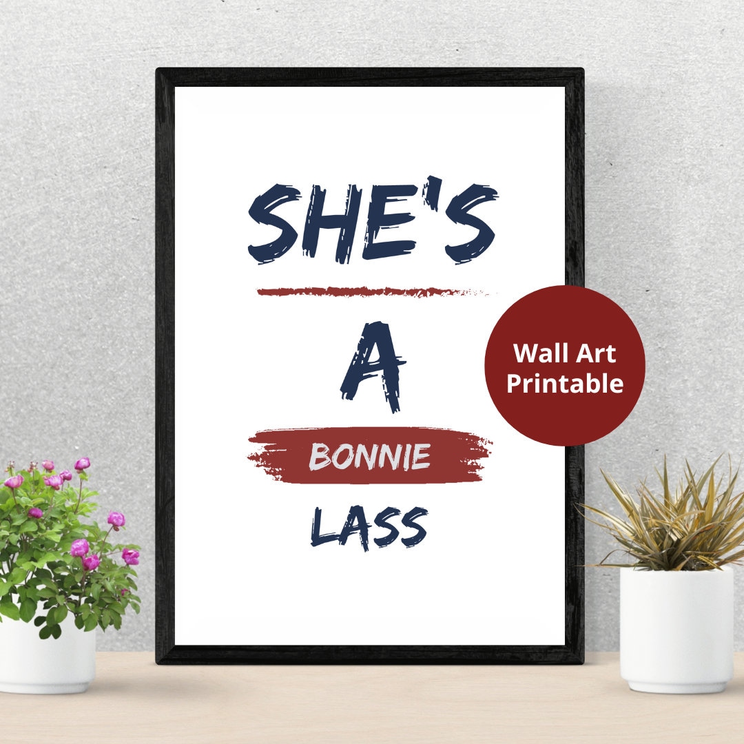 Scottish Slang Posters | She's a Bonnie Lass | Scottish Gift | Unframed ...