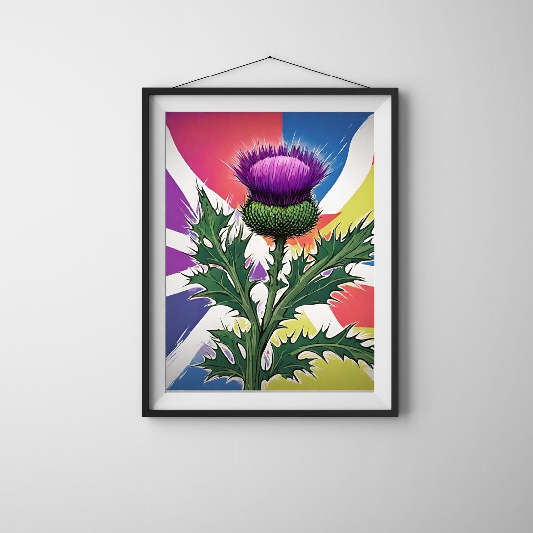 Modern Scottish Thistle Flag Design Vibrant Downloadable Poster for ...