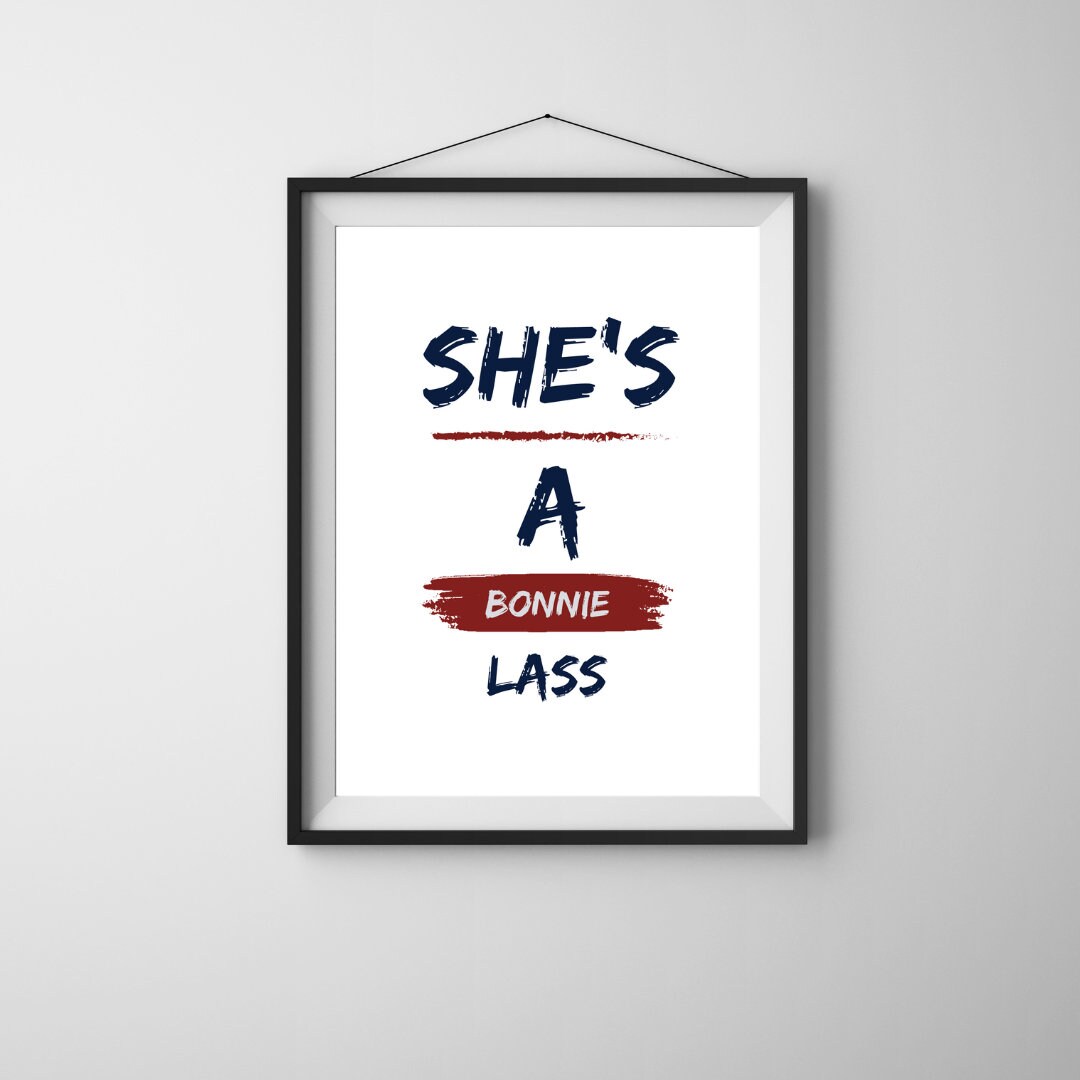 Scottish Slang Posters | She's a Bonnie Lass | Scottish Gift | Unframed ...