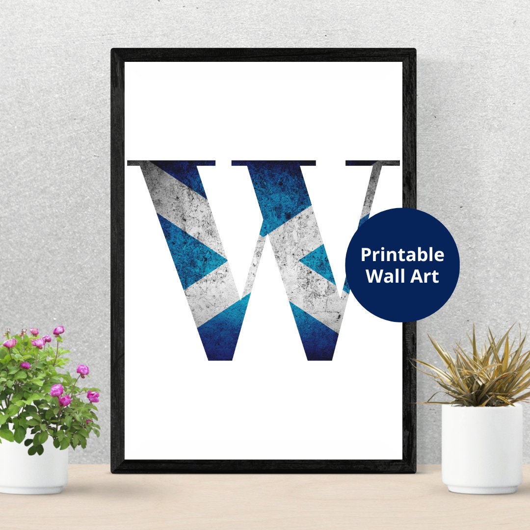 Printable Wall Art | Antique Scottish Flag Design Letter Posters ...