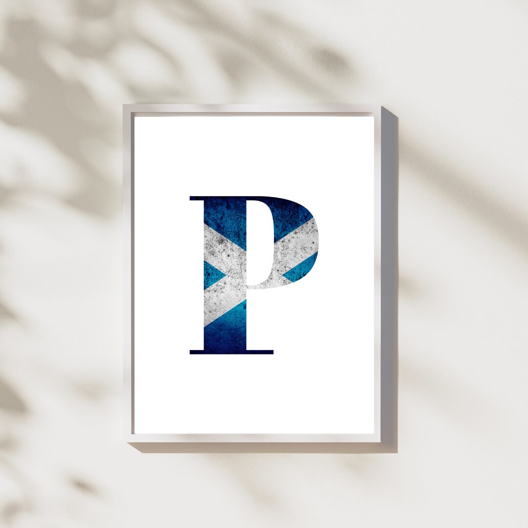 Antique Scottish Flag Design Letter Posters: | Scottish Gift | Floral ...