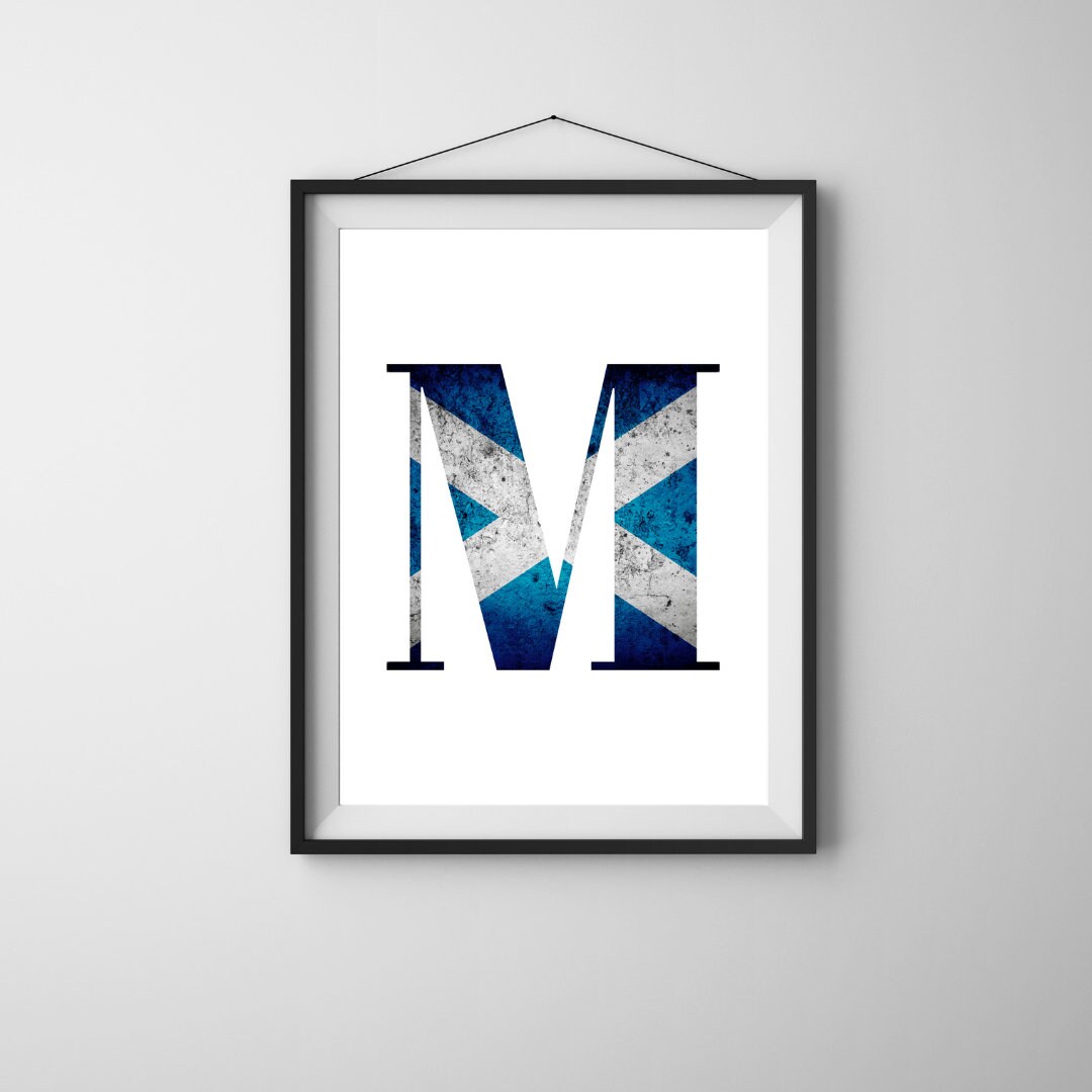 Antique Scottish Flag Design Letter Posters: | Scottish Gift | Floral ...
