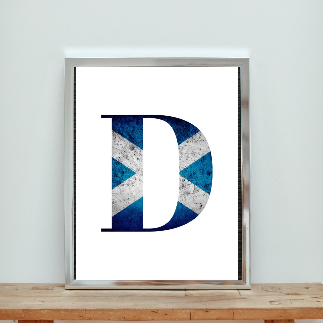 Antique Scottish Flag Design Letter Posters: Scottish Gift Floral ...
