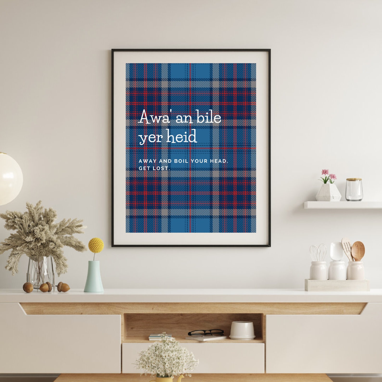 Scottish Slang Poster | Awa' an Bile Yer Heid | Scottish Gift ...