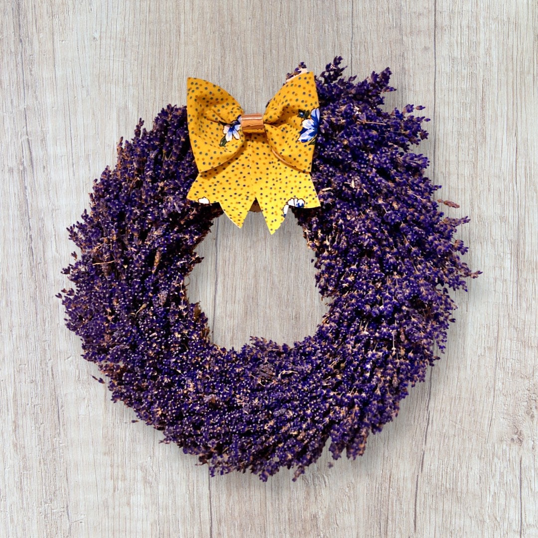 Piccola ghirlanda di lavanda biologica essiccata, ghirlanda di porta ...