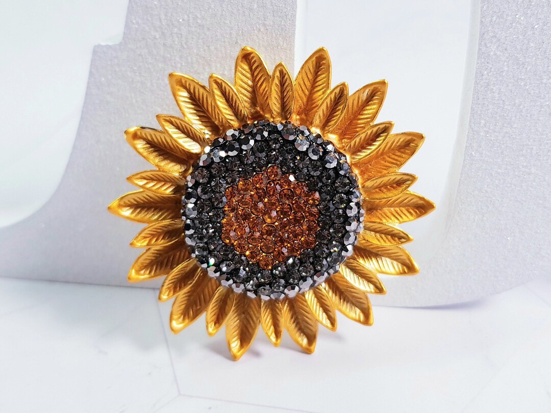Large Sparkly Sunflower Brooch/pendant-gift for Her-birthday Gift-women ...