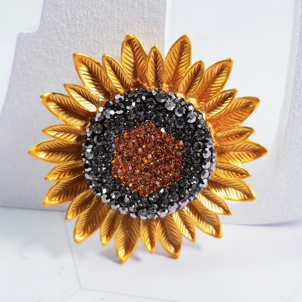 Sunflower Brooch - Etsy
