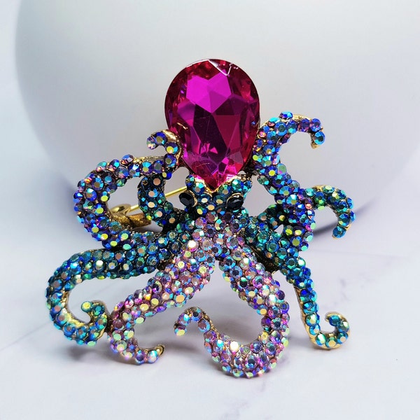 Octopus Brooch - Etsy