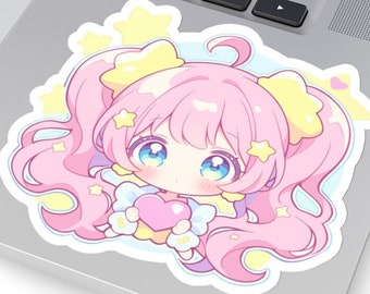 KAWAII RAINBOW GIRL Sticker Sheet // Aesthetic Candy Harajuku ...