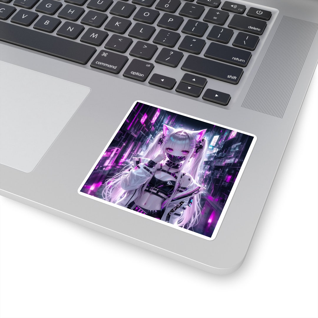 Cyberpunk Sticker Cyberpunk Girl Cat Girl Sticker Anime Sticker Kawaii ...