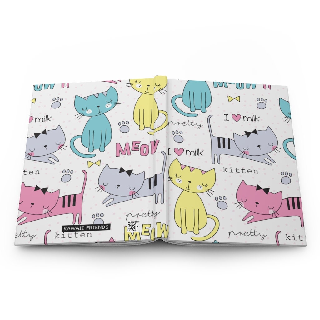 Pastel Kittens Journal Cute Colorful Cats Notebook Kawaii Cute | Etsy