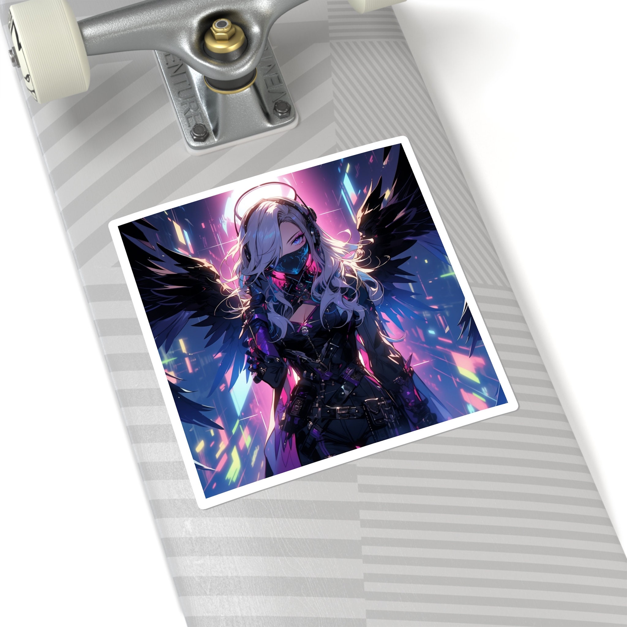 Cyberpunk Anime Girl Sticker Kawaii Waifu Vinyl Decal for Laptop ...