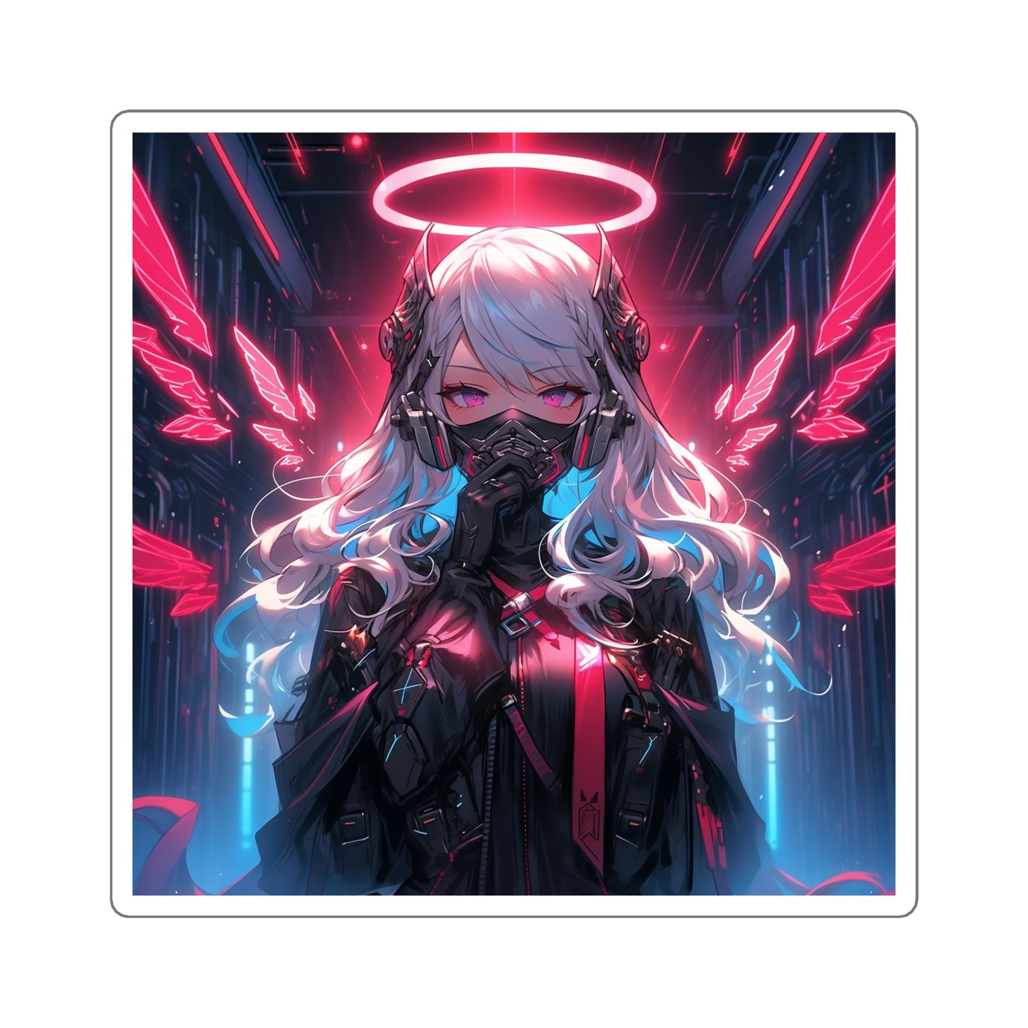 Anime Sticker Anime Girl Sticker Cyberpunk Sticker Kawaii Sticker Vinyl ...