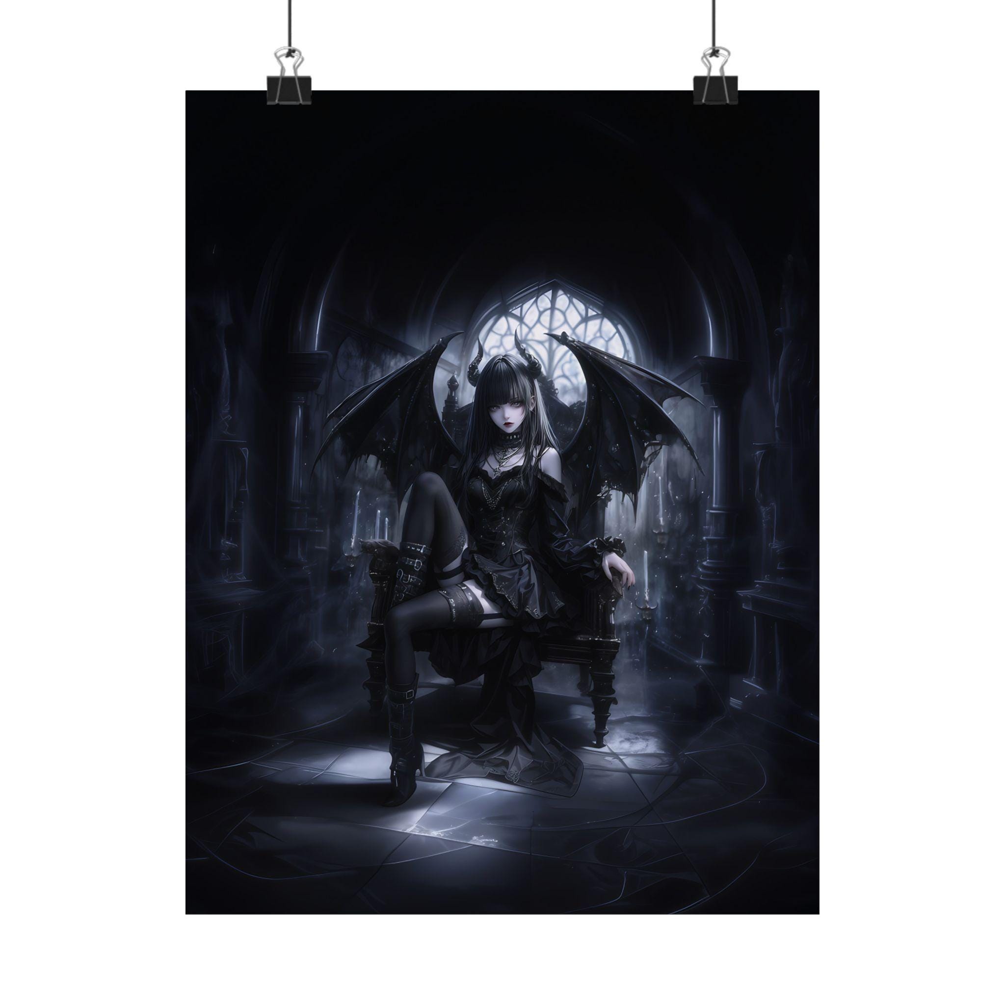 Gothic Poster Anime Girl Poster Anime Art Print Waifu Poster Anime ...