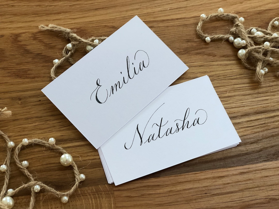 Handwritten Place Names Wedding Place Cards Personalised Calligraphy ...