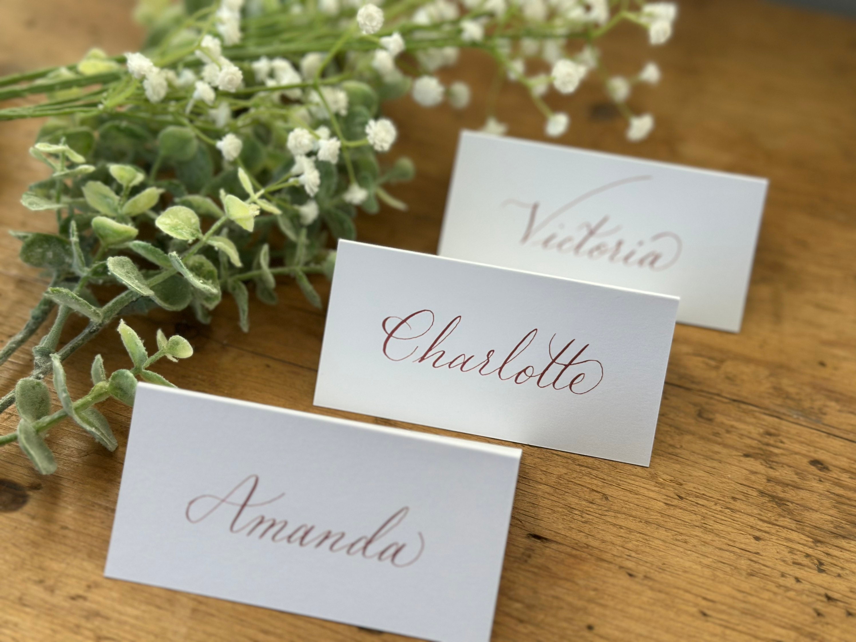 Handwritten Place Names Wedding Place Cards Personalised Calligraphy ...