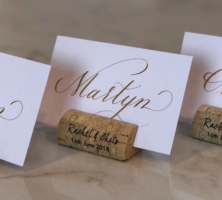 Handwritten Place Names Gold Calligraphy Wedding Place Cards Gold Ink ...