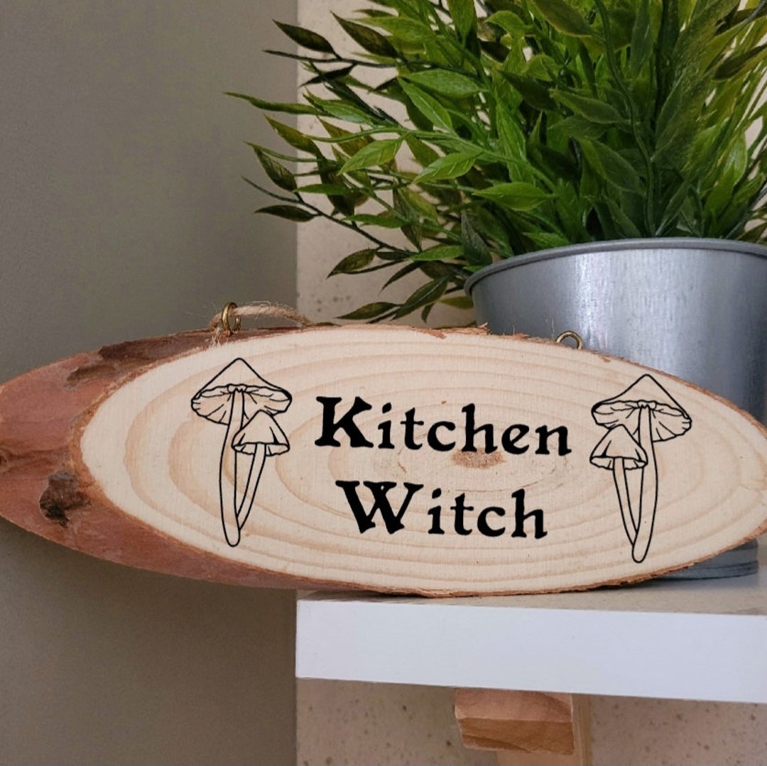 Kitchen Witch Sign, Kitchen Witch Wall Hanging, Witchy Decor, Gift for ...