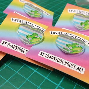 Pastel Demiboy Frog Pin Clear Acrylic Heart Pin Pride Flag - Etsy