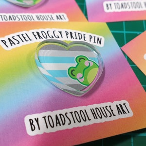 Pastel Demiboy Frog Pin Clear Acrylic Heart Pin Pride Flag - Etsy