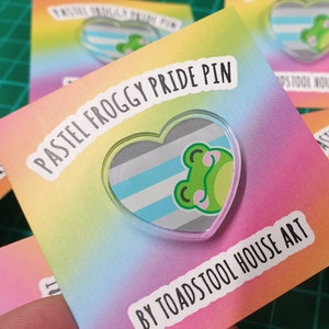 Pastel Demiboy Frog Pin Clear Acrylic Heart Pin Pride Flag - Etsy