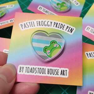 Pastel Demiboy Frog Pin Clear Acrylic Heart Pin Pride Flag - Etsy