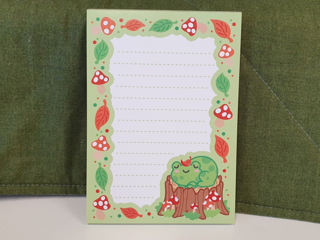A6 Sleepy Frog Notepad 50 Sheets Lined Paper Frog - Etsy