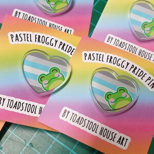 Pastel Demiboy Frog Pin Clear Acrylic Heart Pin Pride Flag - Etsy