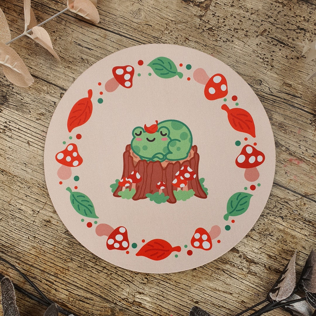 Autumn Frog Mouse Mat: Cottagecore Desk Decor - Etsy