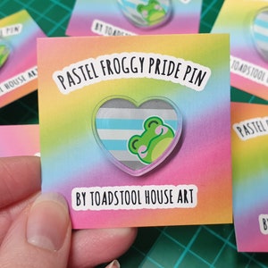 Pastel Demiboy Frog Pin Clear Acrylic Heart Pin Pride Flag - Etsy