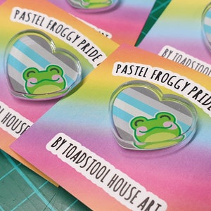 Pastel Demiboy Frog Pin Clear Acrylic Heart Pin Pride Flag - Etsy