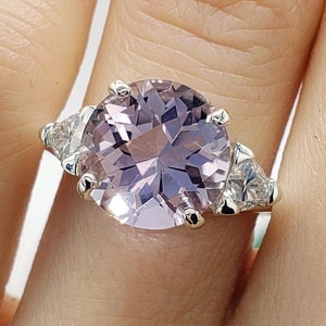 10mm Rose De France Natural Light Purple Amethyst, Checker Round Cut ...
