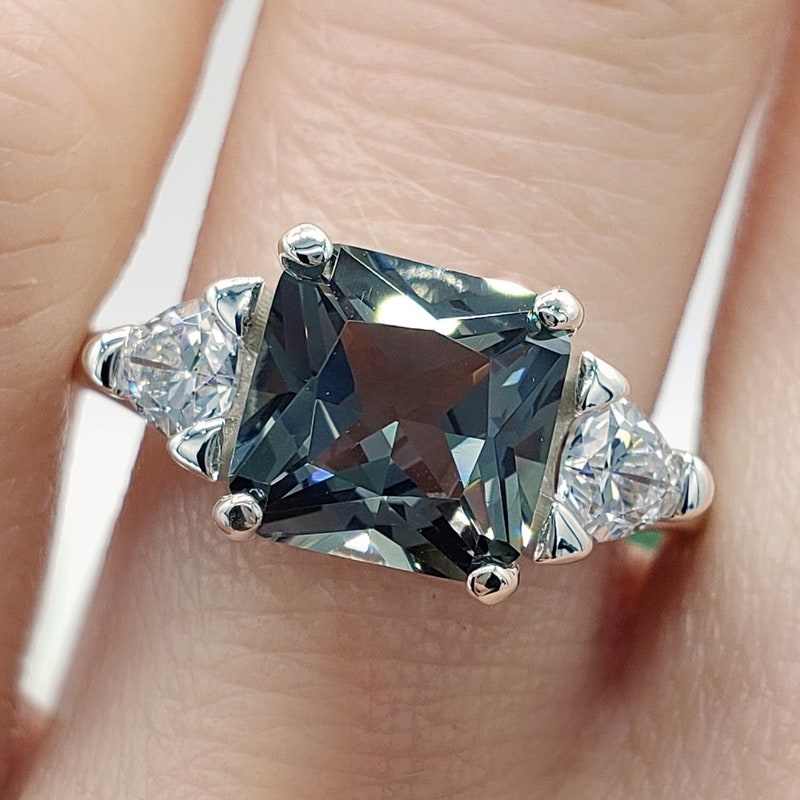 Grey Spinel Ring - Etsy