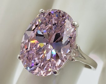 Pink Oval Diamond Ring - Etsy