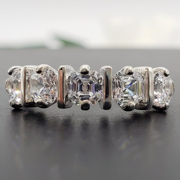 Asscher Wedding Band - Etsy