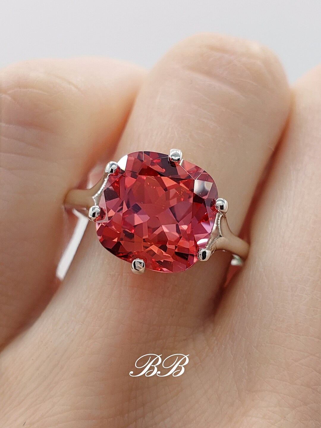 8mm 10mm Lab Orange Padparadscha Sapphire Cushion Cut 6 - Etsy