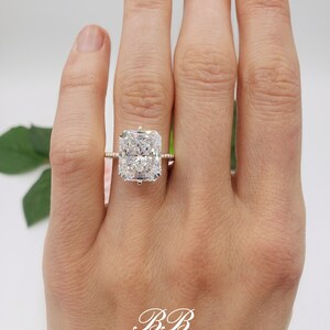 12x10mm Brilliant Radiant Cut Solitaire Engagement Wedding Ring, 5A ...