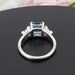 8mm Blue Asscher Cut CZ, Three Stone Statement Ring, 5A Quality Cubic ...