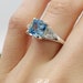 8mm Blue Asscher Cut CZ, Three Stone Statement Ring, 5A Quality Cubic ...