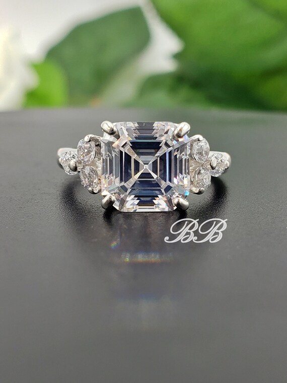 6MM-10MM Asscher Cut Multi-stone Statement Wedding Engagement - Etsy