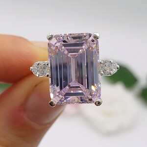 14x10mm Elongated Asscher Cut, Light Pink, Multi-stone Engagement ...