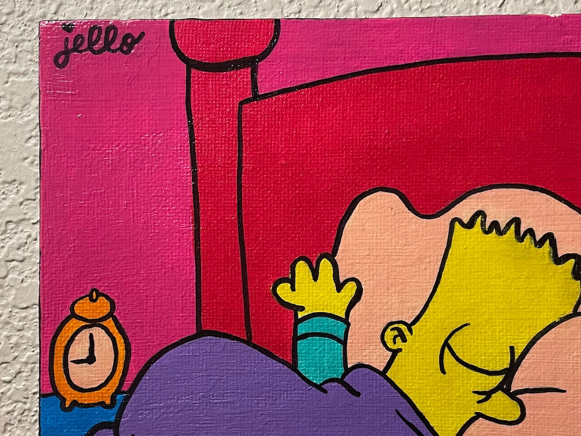 Sleeping Bart Simpson Original Acrylic Canvas Painting | Etsy
